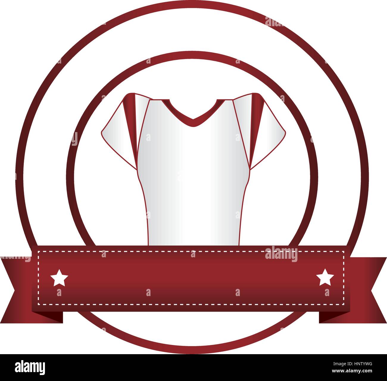 circular frame with shirt american football uniform and ribbon vector ...