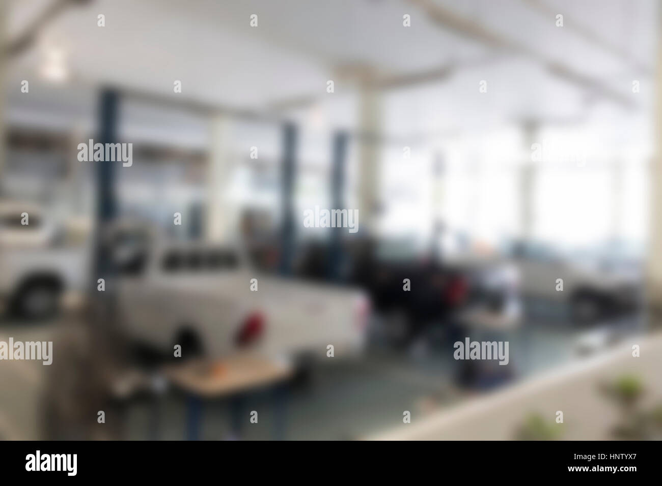 car repair service garage, blur background Stock Photo - Alamy