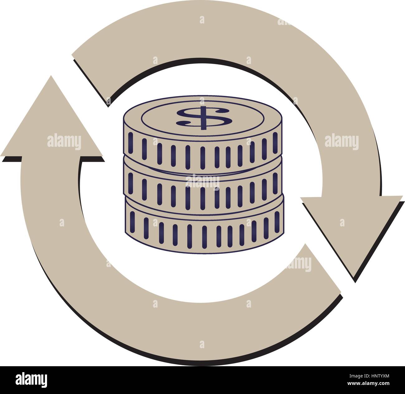 reload symbol with stack coins vector illustration Stock Vector Image ...