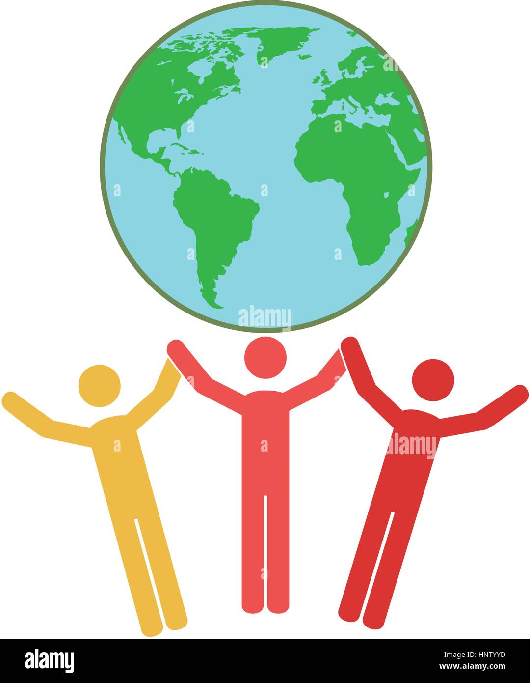 colorful silhouette group men with earth world vector illustration ... colorful silhouette group men with earth world vector illustration ...