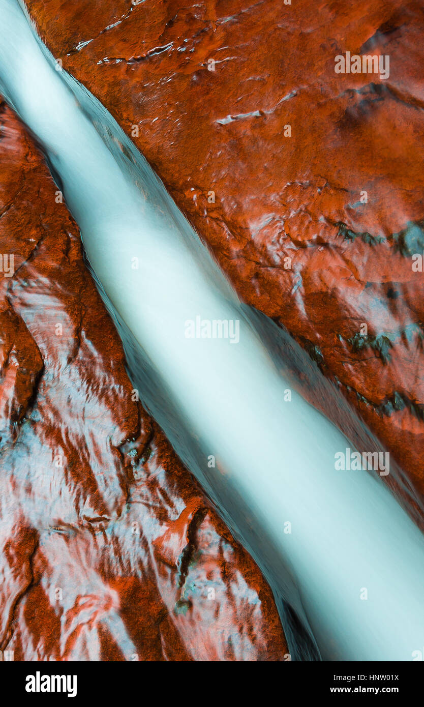 The Crack, Unique formation of the rock in Subway Slot Canyon Stock ...