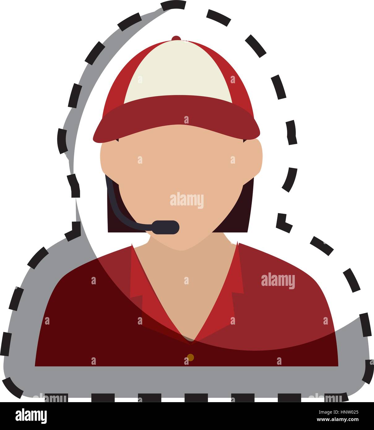 color silhouette with male customer service vector illustration Stock ...