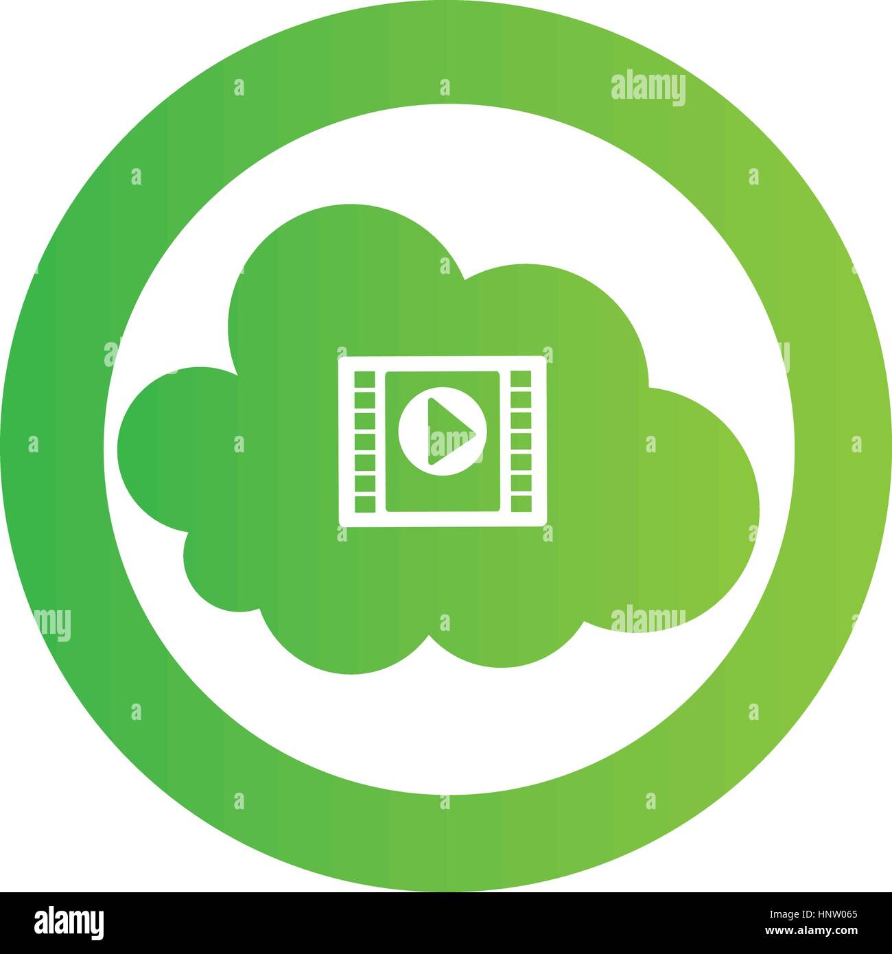 color circular emblem with video cloud service vector illustration ...