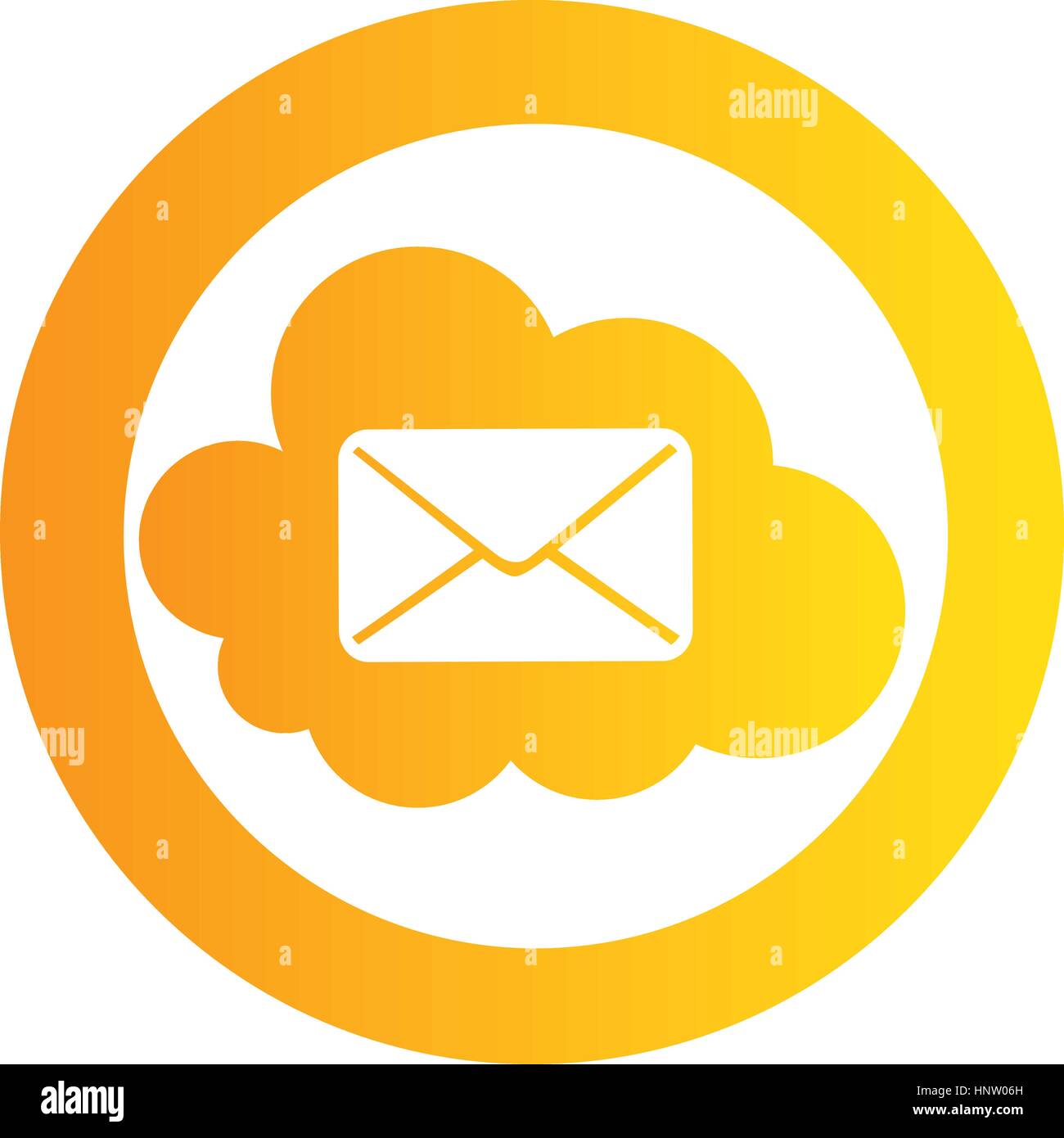 color circular emblem with mail cloud service vector illustration Stock ...