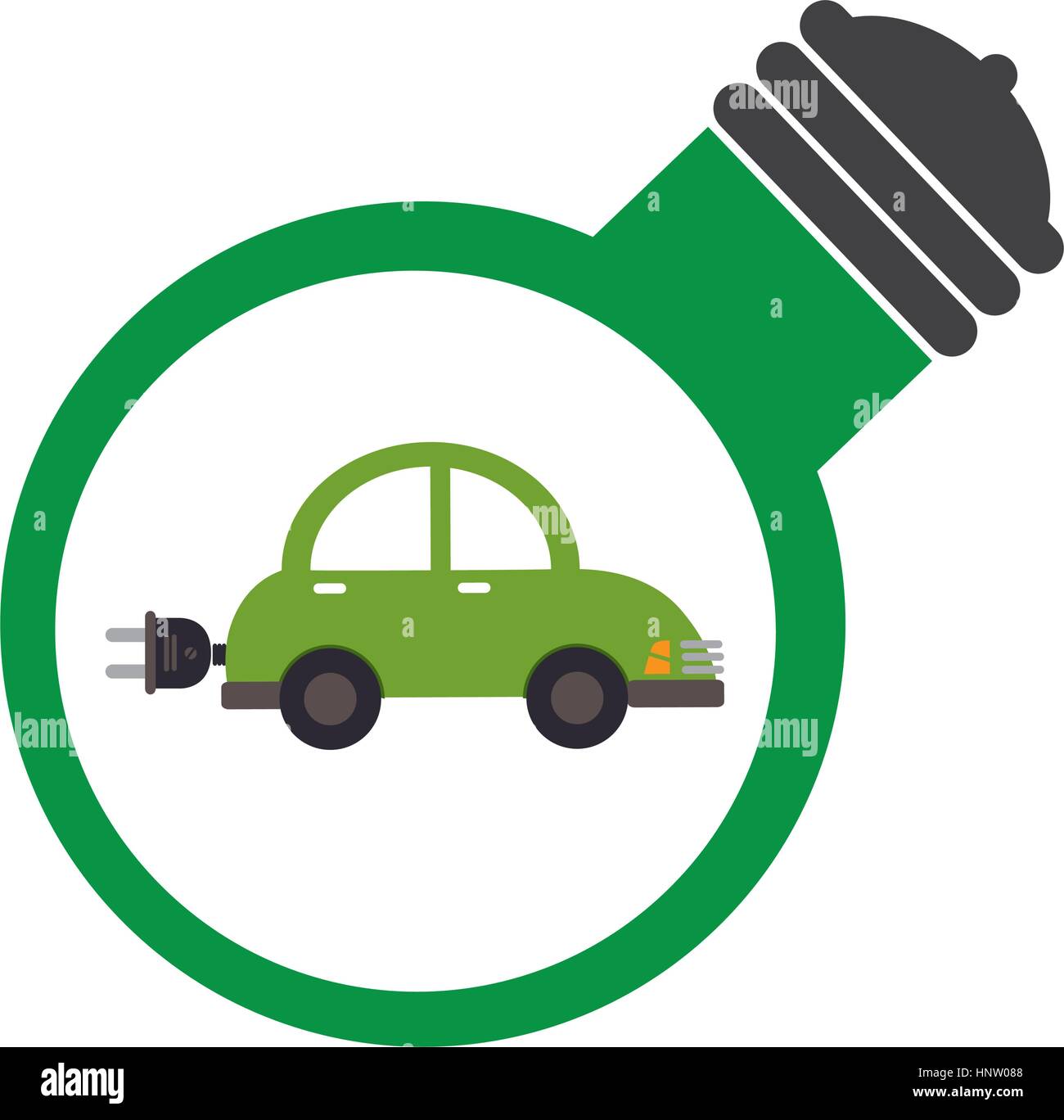 bulb light with eco car inside vector illustration Stock Vector Image ...