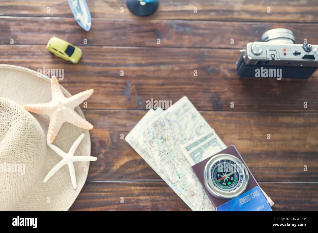 hat, compass, passport, credit card, banknote money, globe, camera, map ...