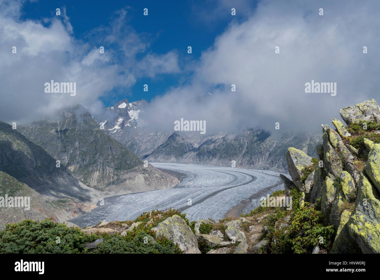 Snow in remote mountain landscape Stock Photo - Alamy