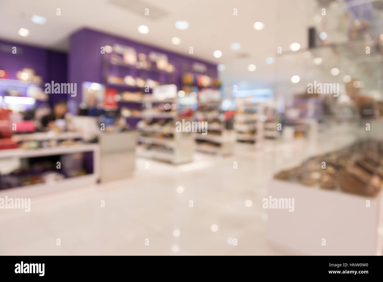 shoes selling in department store for use as shopping concept, blur ...