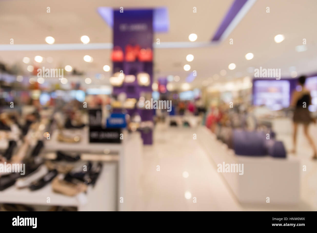 shoes selling in department store for use as shopping concept, blur ...