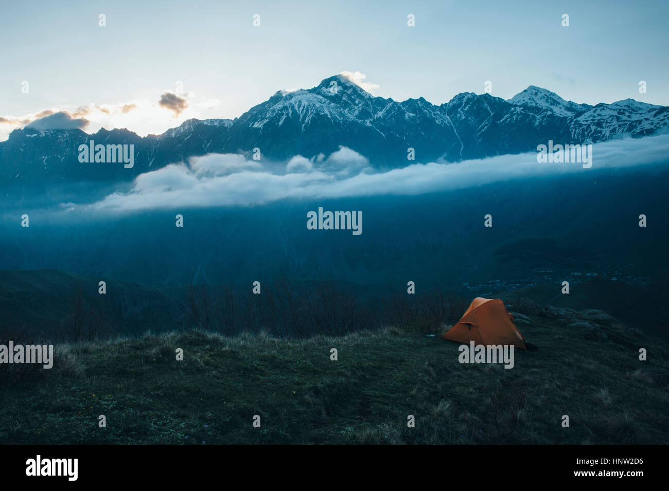 Kazbegi mountain camping hi-res stock photography and images - Alamy