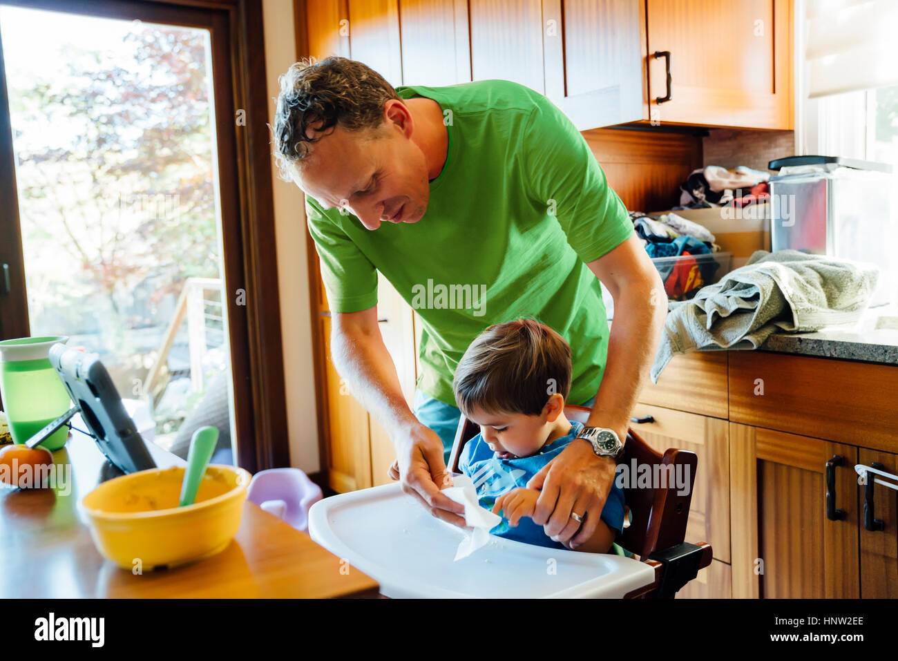 Boy wiping hands hi-res stock photography and images - Alamy