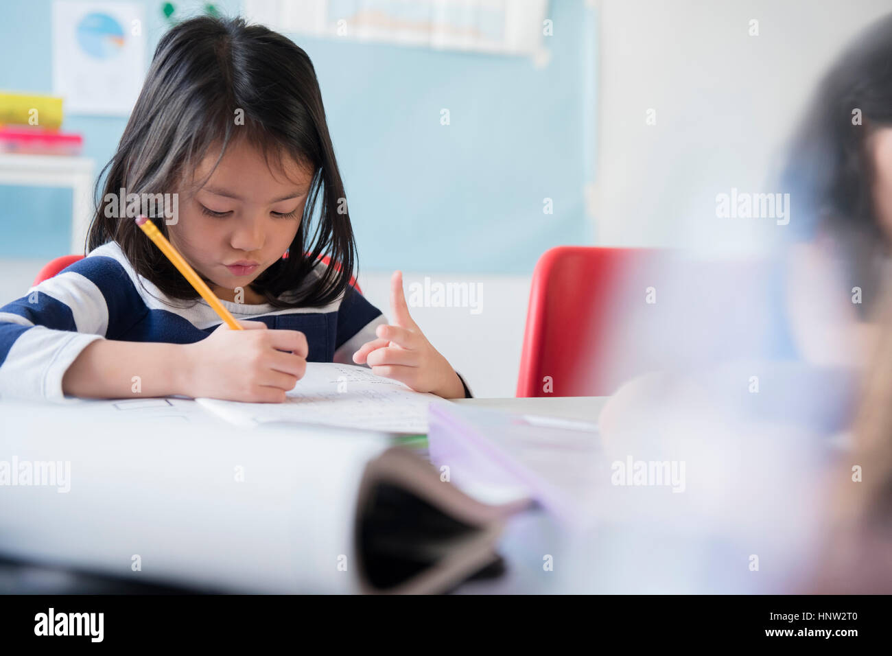 Girl counting fingers hi-res stock photography and images - Alamy