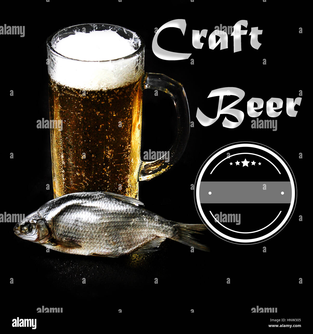 beer logo on a black background, close up Stock Photo - Alamy