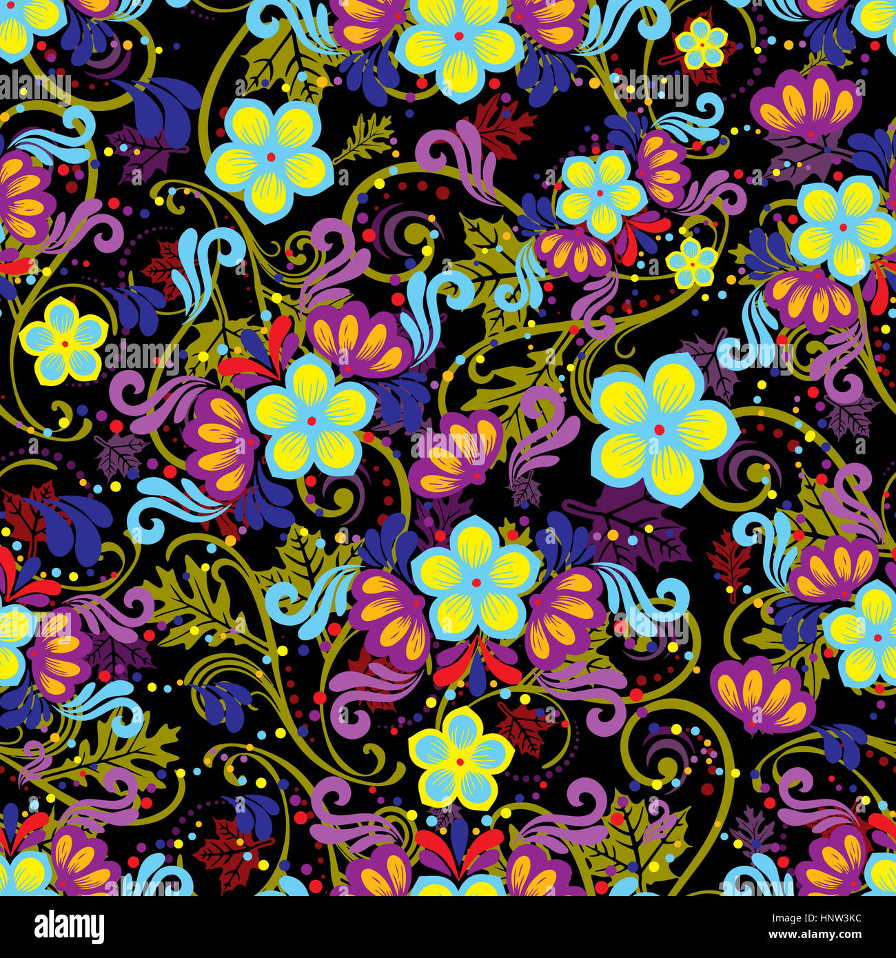 Seamless repeating floral pattern.Vector Stock Photo - Alamy