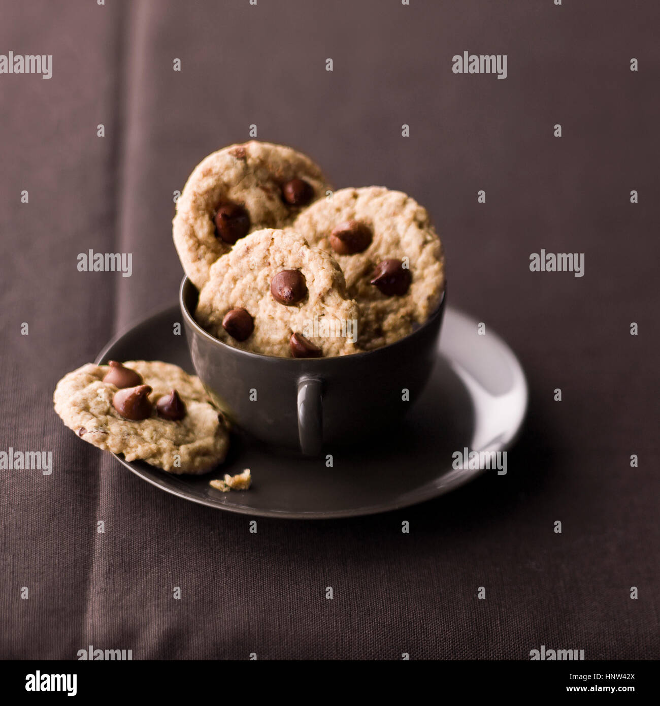 Chocolate chip cookies in cup Stock Photo - Alamy
