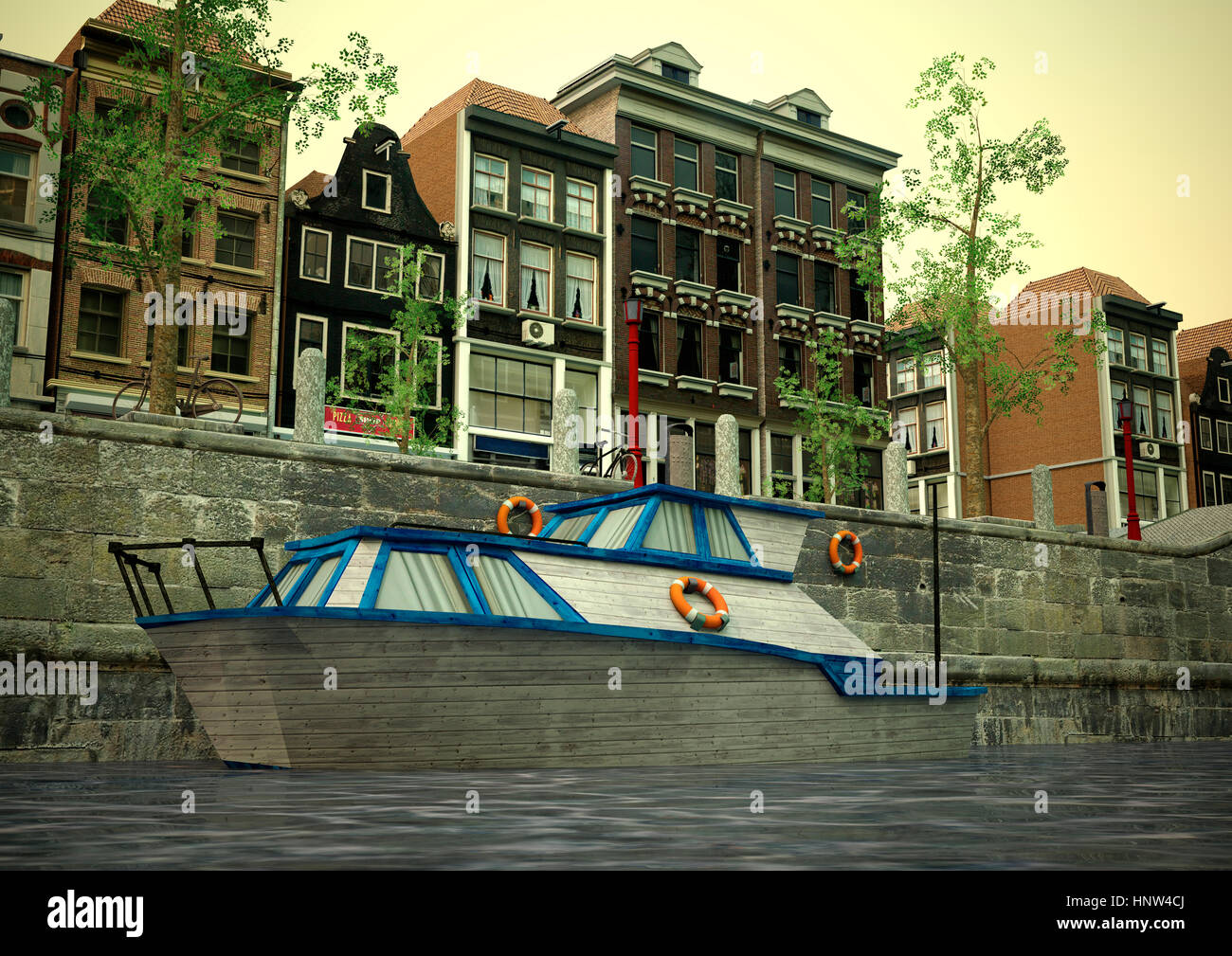 3d rendering canal street hi-res stock photography and images - Alamy