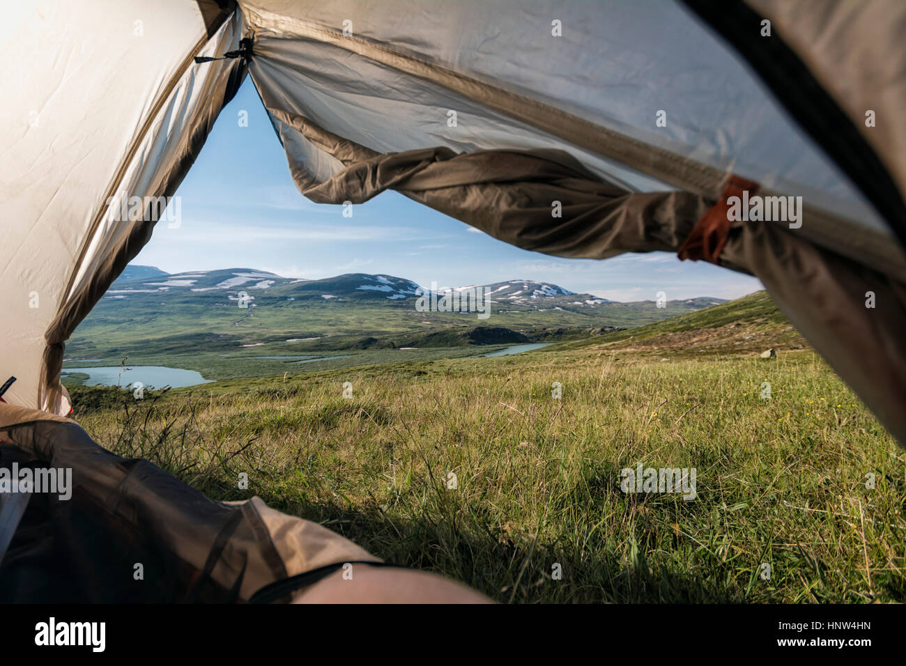 Campsite view from tent hi-res stock photography and images - Alamy