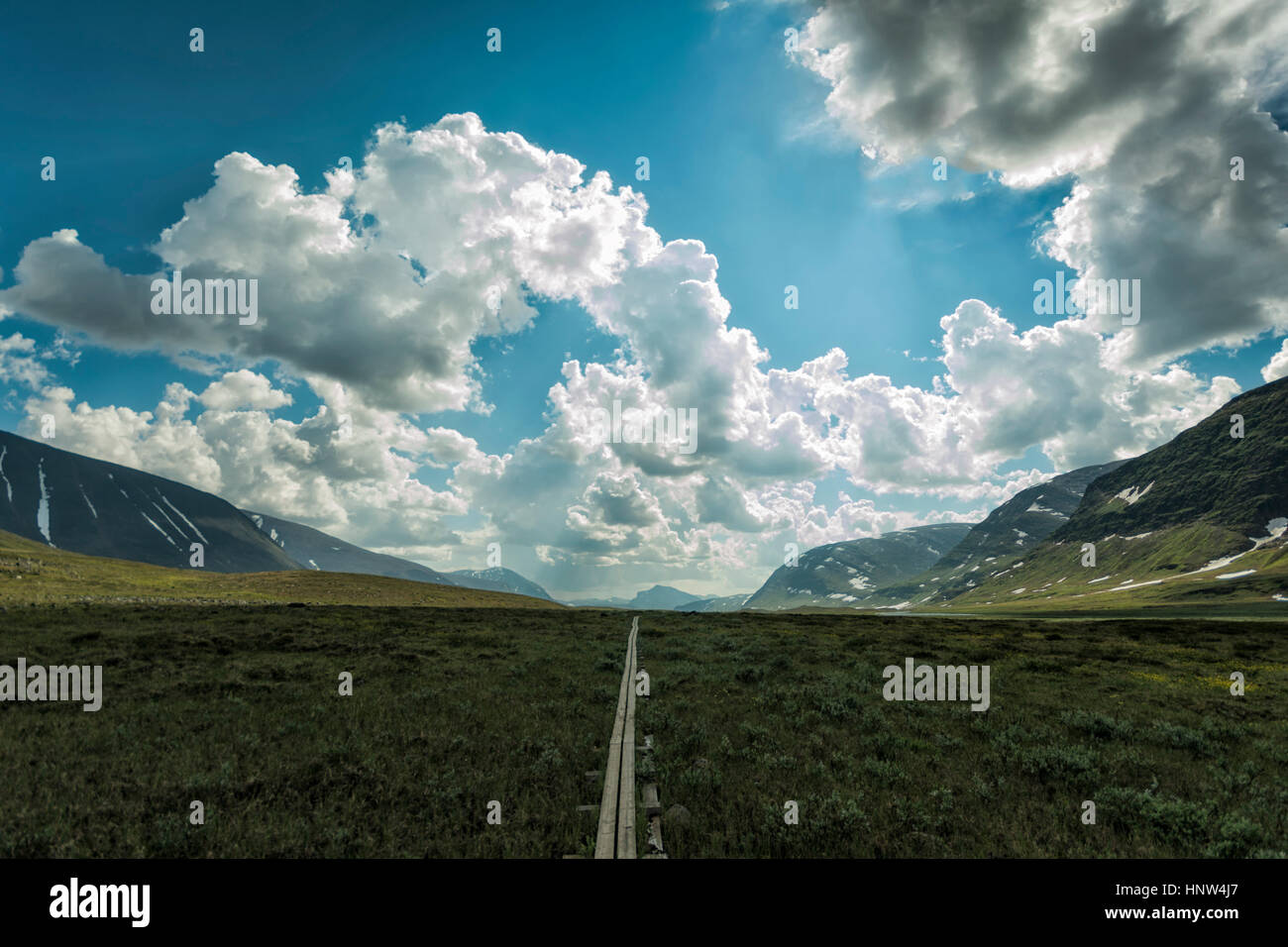 Wooden boardwalk trail in north hi-res stock photography and images - Alamy