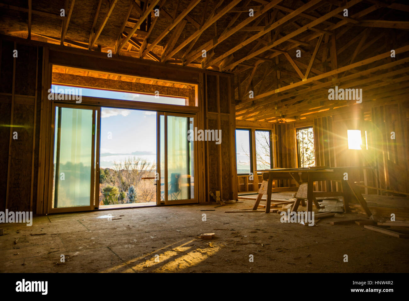 House with scenic view under construction Stock Photo - Alamy