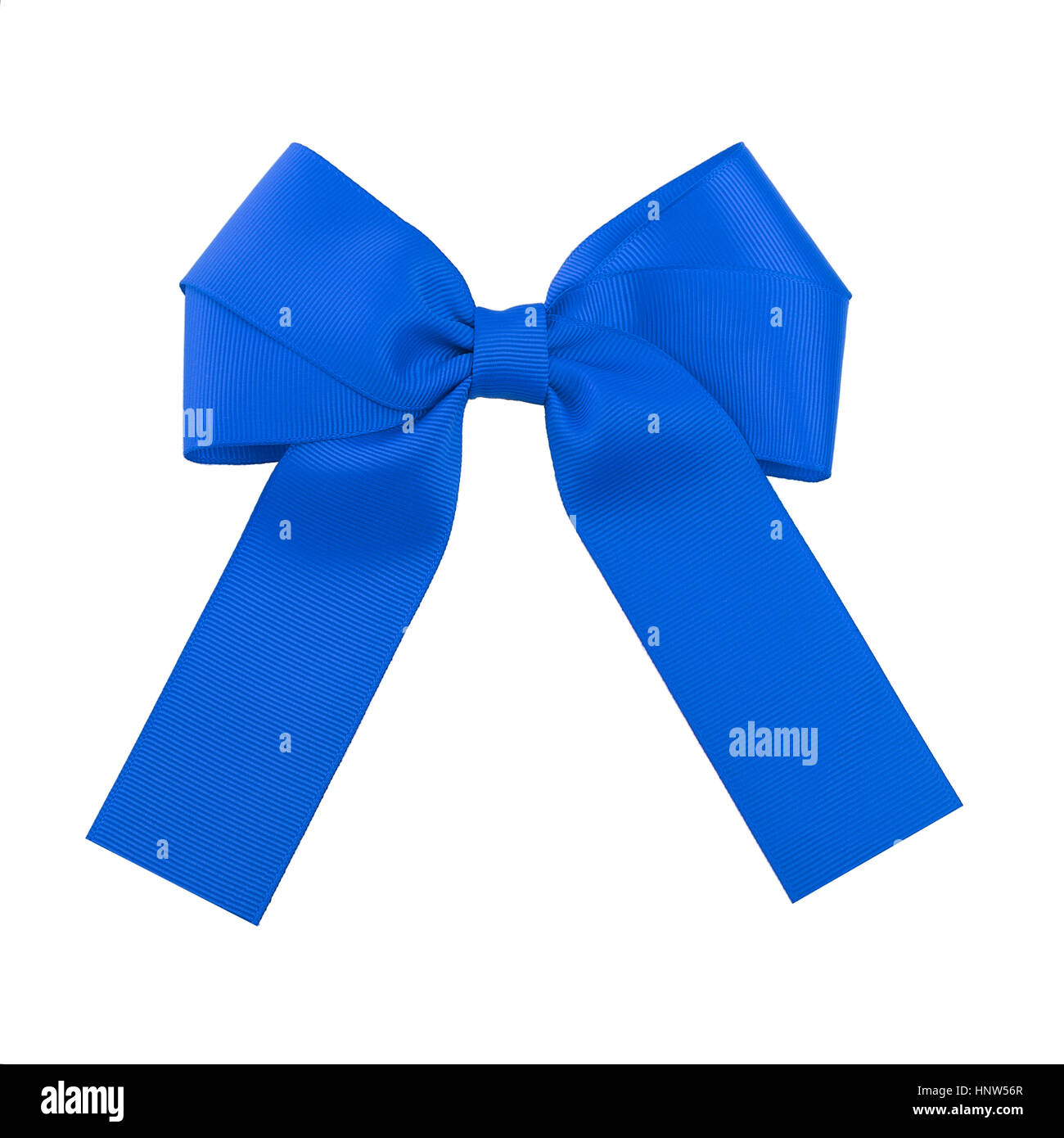Blue satin bow. Isolated on white background Stock Photo - Alamy