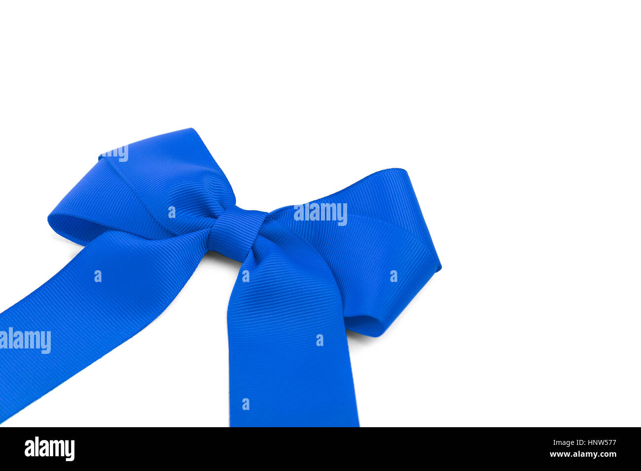 Blue satin bow. Isolated on white background Stock Photo - Alamy