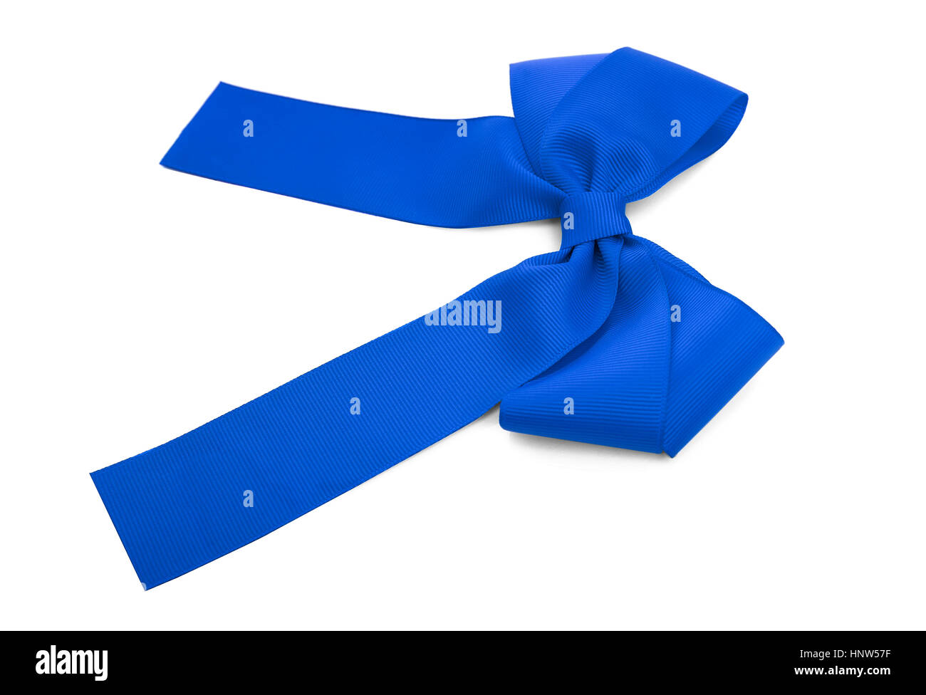 Blue satin bow. Isolated on white background Stock Photo - Alamy
