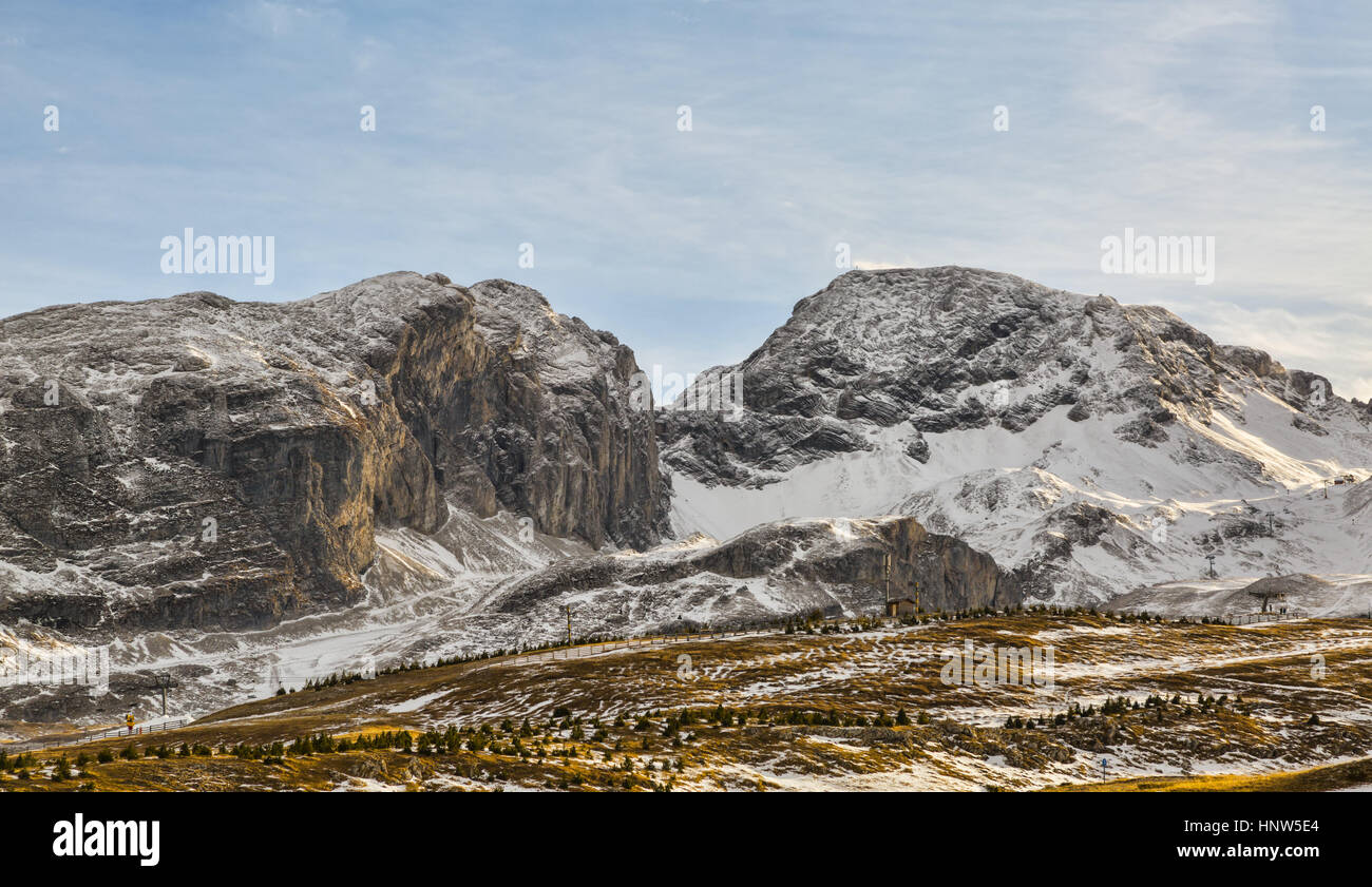 Winter landscape in Alps in Devoluy Massif (Mountain Aurouze) with ...