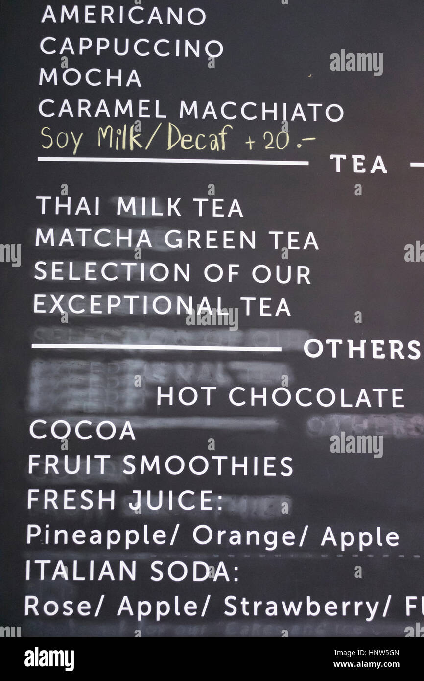 menu of drink beverage on blackboard in cafe coffee shop Stock Photo ...