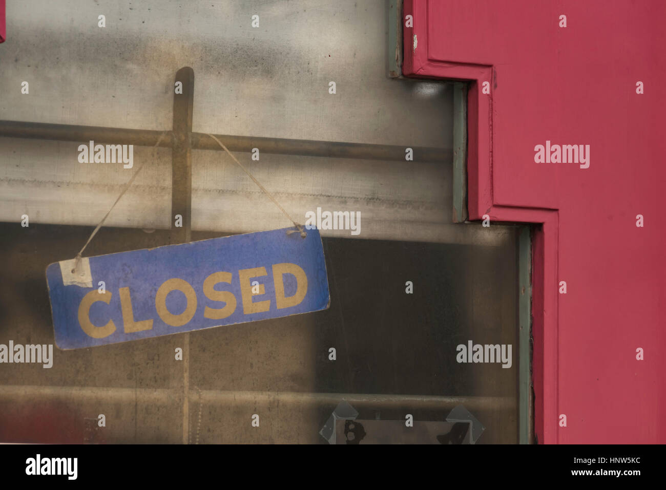 A closed sign in the window of an old store in San Francisco Stock ...