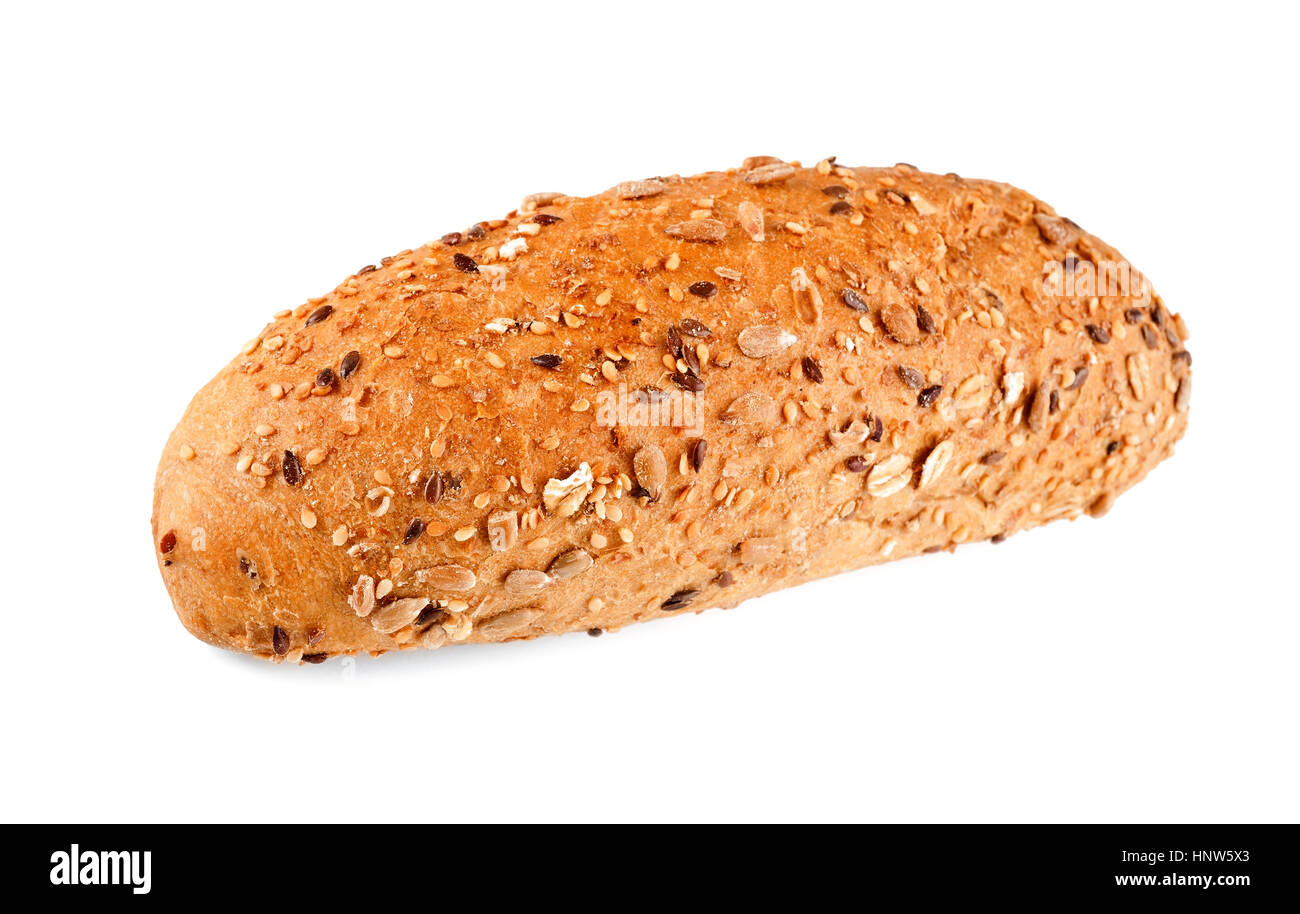Whole wheat bread on white background Stock Photo - Alamy
