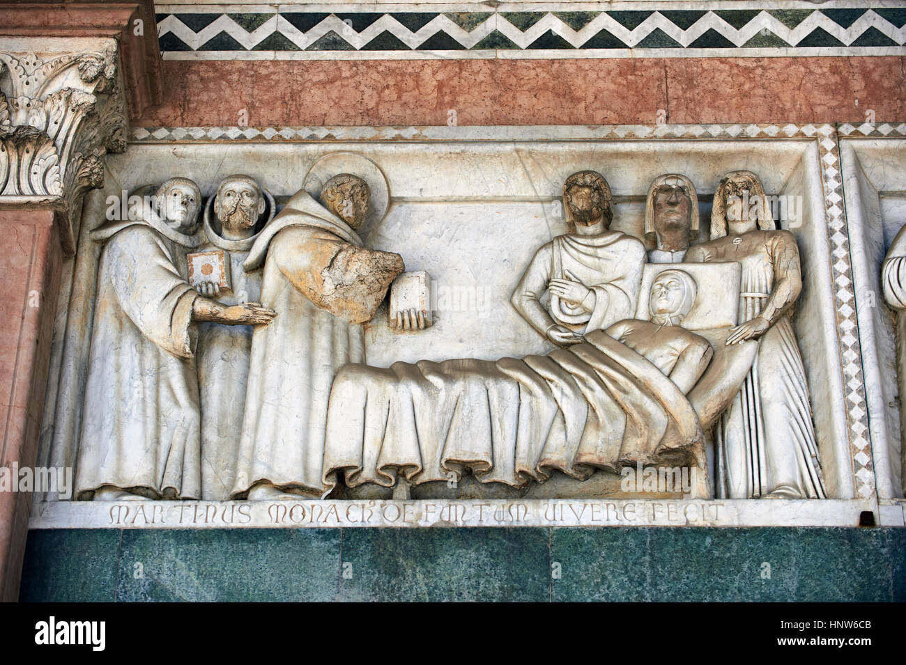 Late medieval relief sculpture of a scene of the life of St Martin on ...