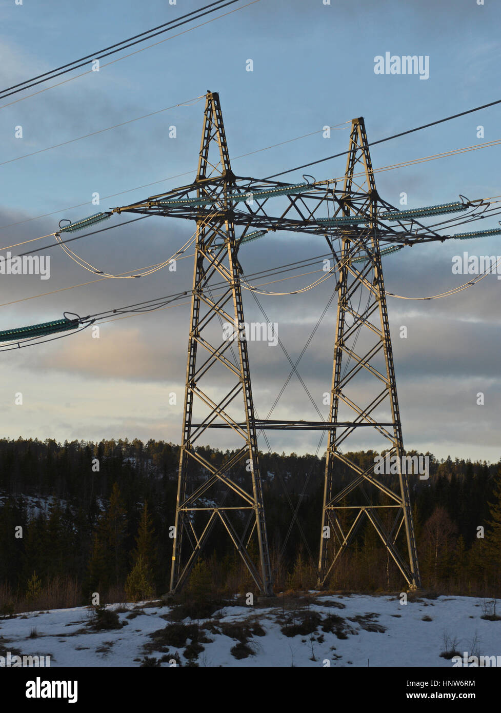 Steel lattice electricity pylon or transmission tower in Norway Stock ...
