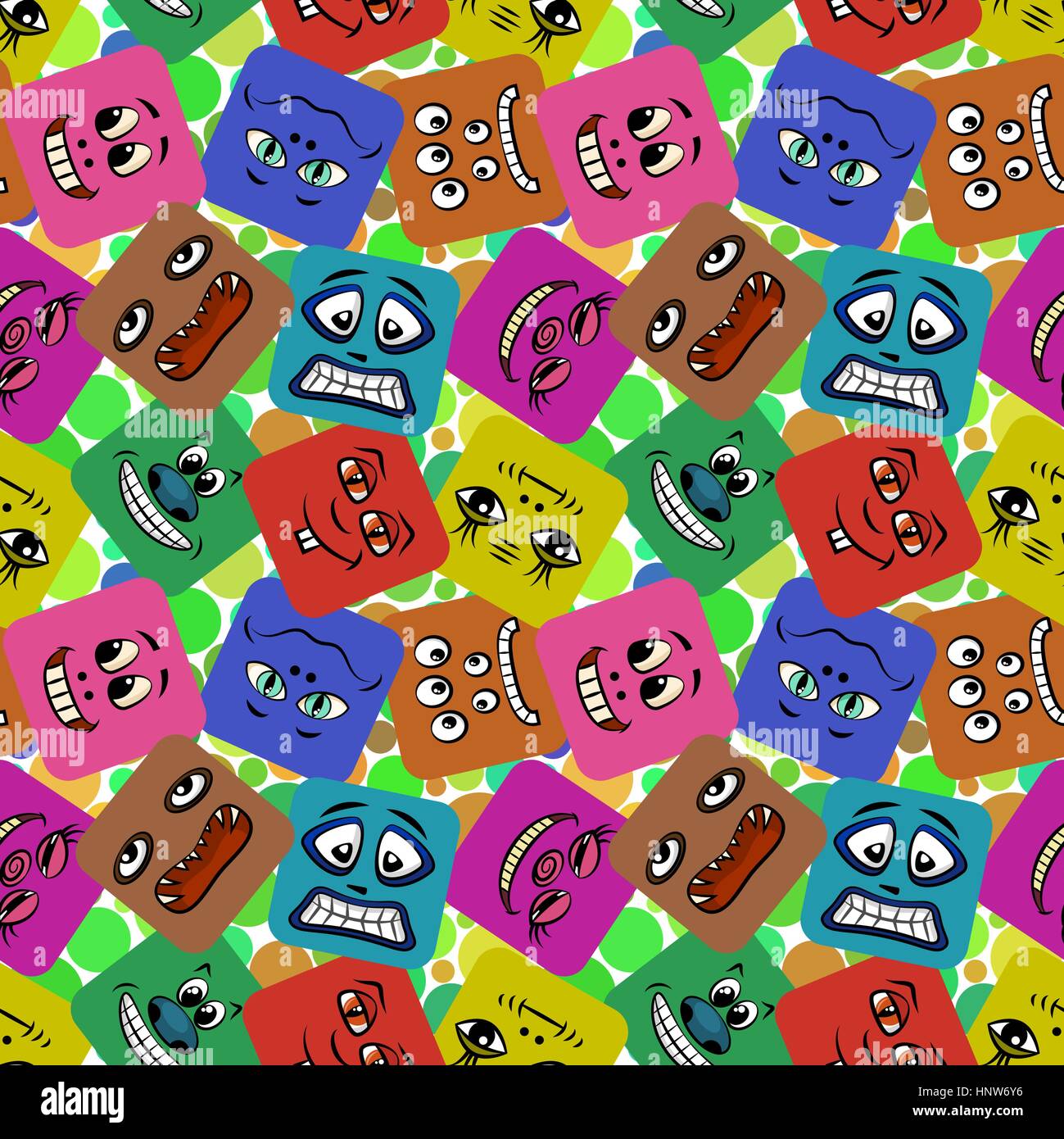 Monster Smileys, Seamless Stock Vector Image & Art - Alamy