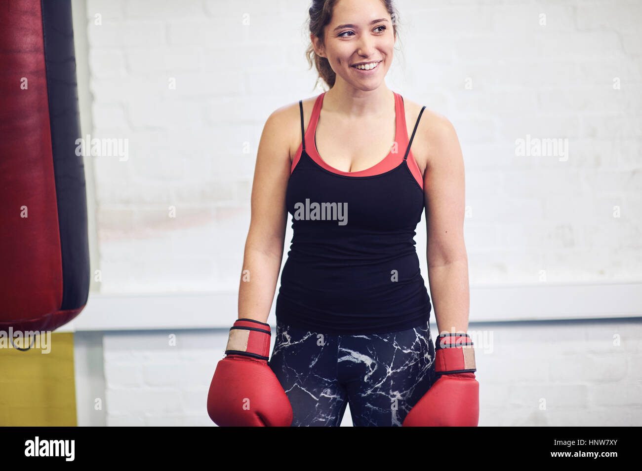 Female boxing red gloves hi-res stock photography and images - Alamy