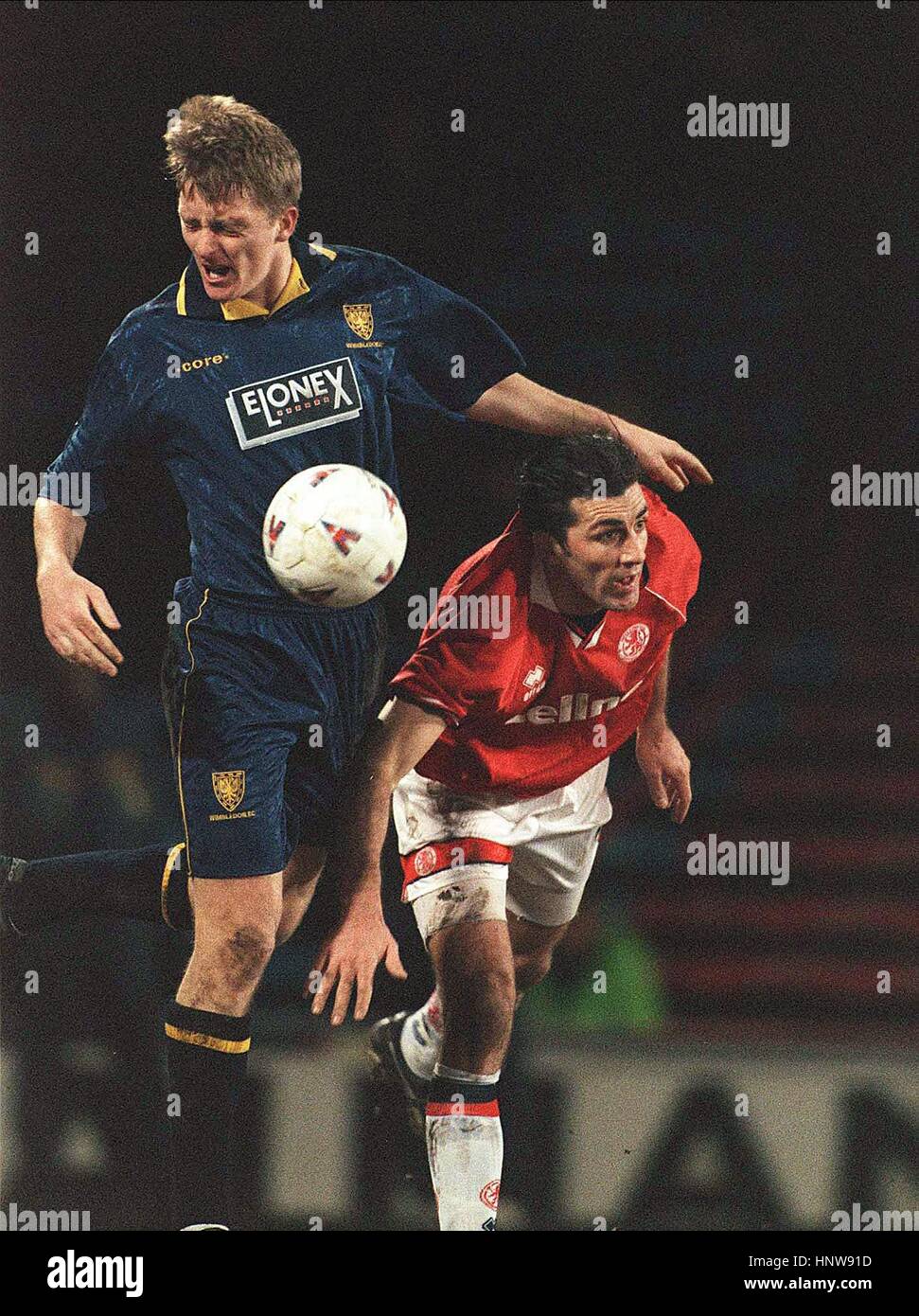 PAUL WILKINSON & ALAN REEVES WIMBLEDON V MIDDLESBROUGH 13 February 1996 ...