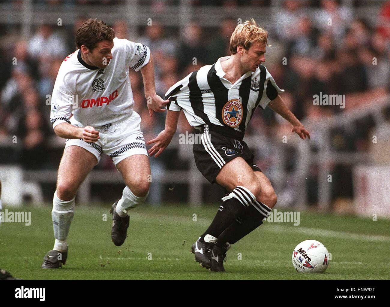 JOHN BERESFORD & KEVIN GALLEN NEWCASTLE V QPR 06 April 1996 Stock Photo ...