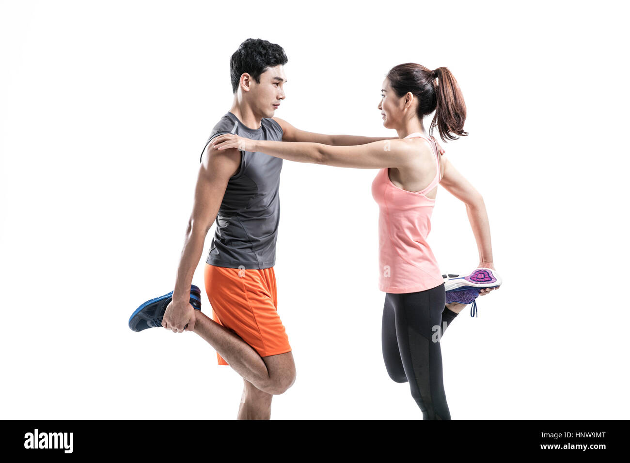 Stretching together hi-res stock photography and images - Alamy