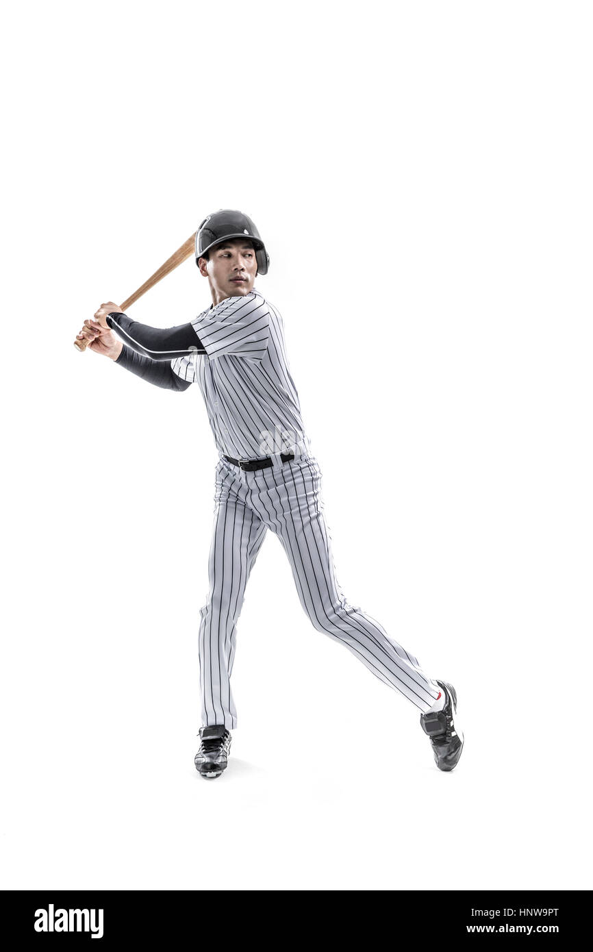 Baseball player with a bat Stock Photo - Alamy