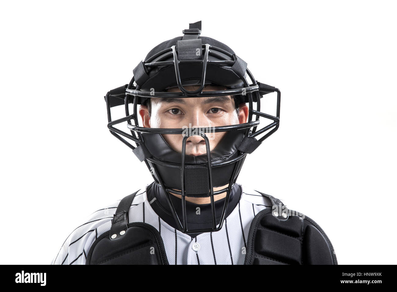 Portrait of baseball catcher Stock Photo - Alamy