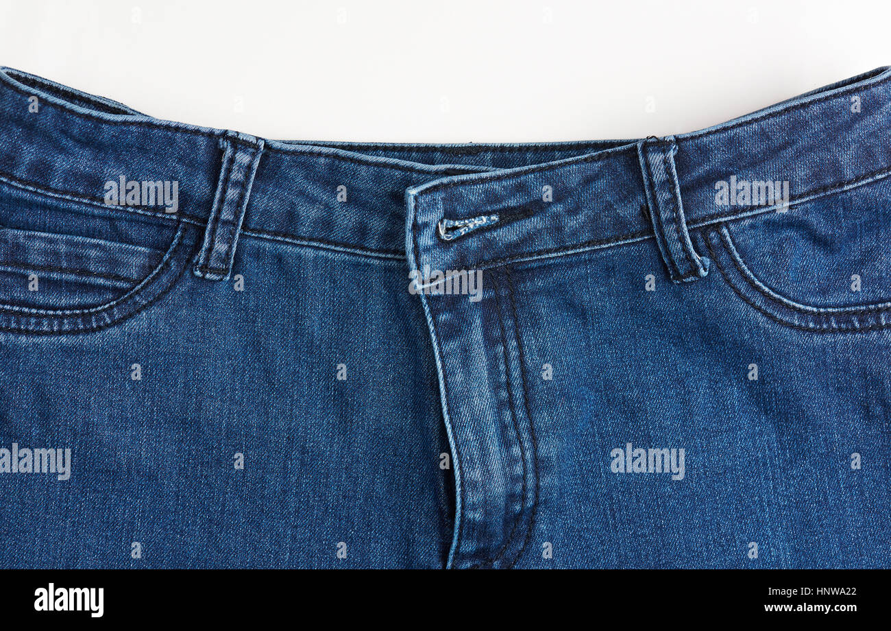 Close up of jeans front isolated on white background Stock Photo - Alamy