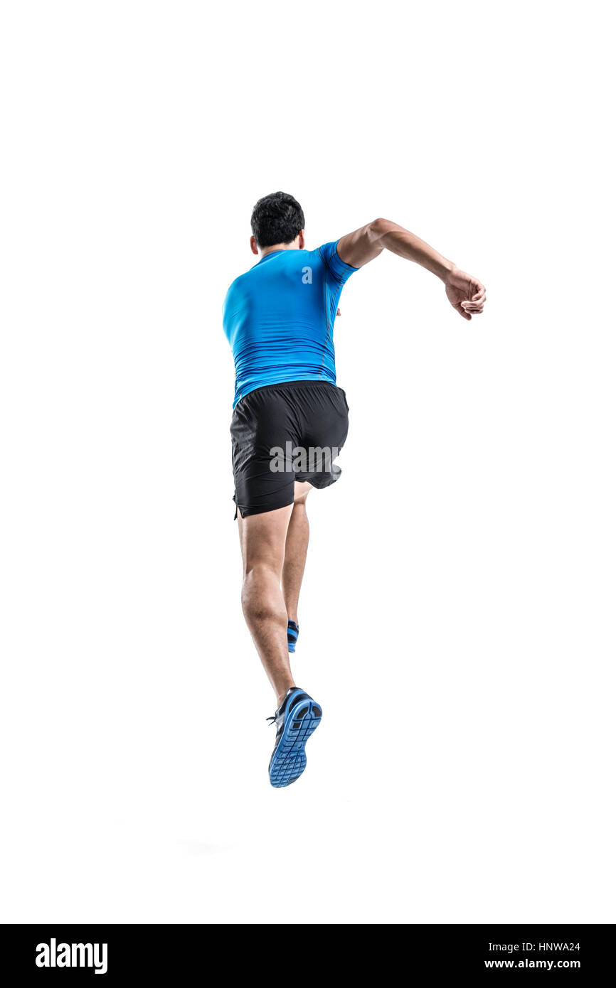 Back of male athlete running Stock Photo - Alamy