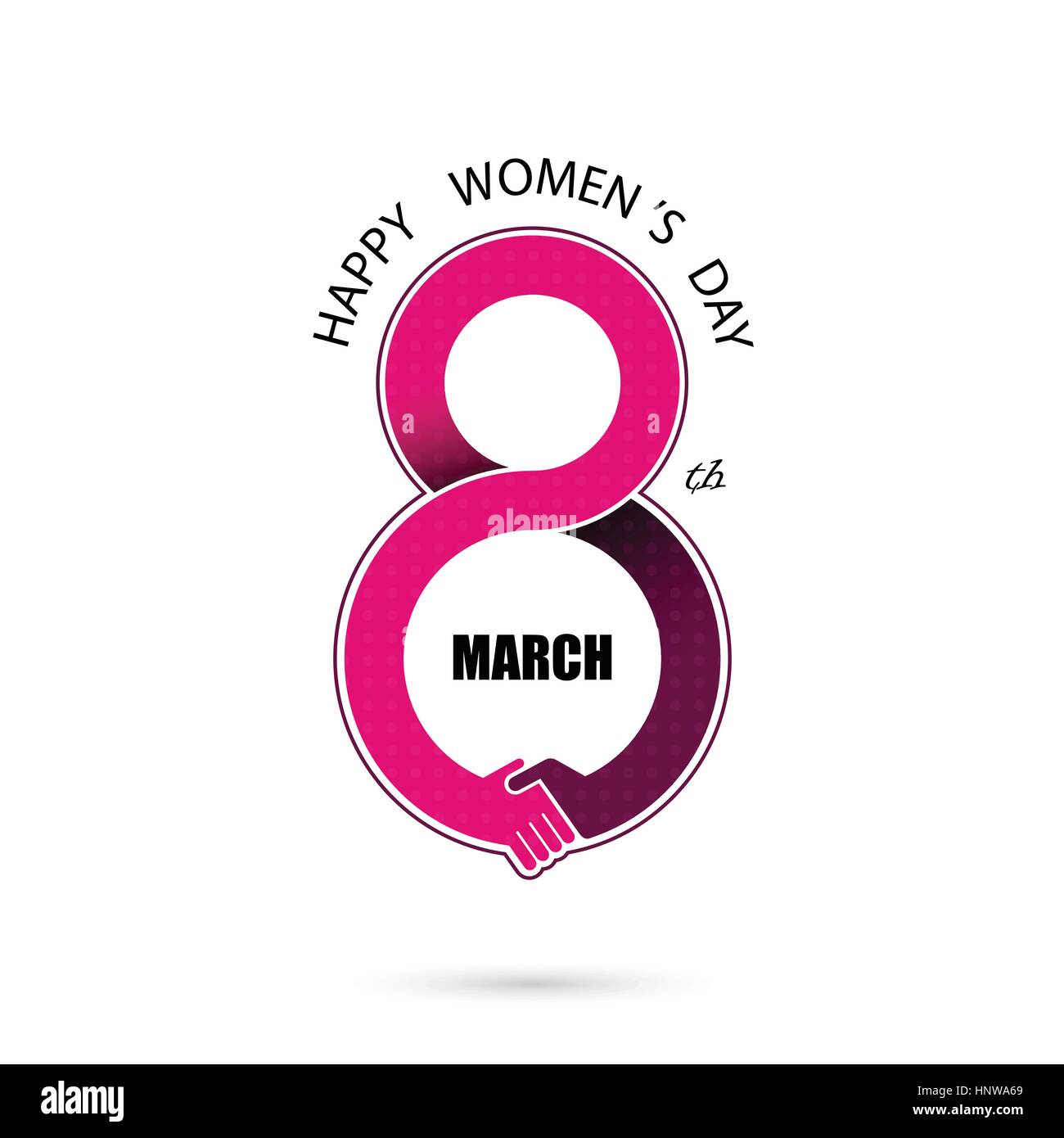 Creative 8 March logo vector design with international women's day icon ...