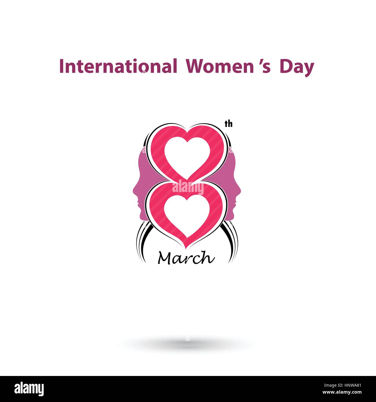 Creative 8 March logo vector design with international women's day icon ...