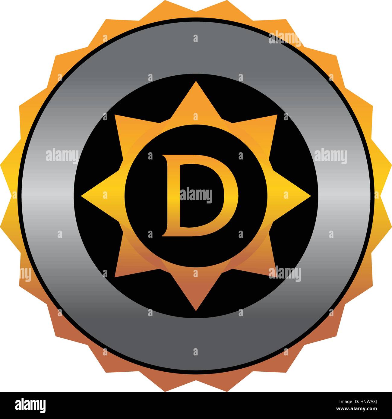 Medal Military Letter D Stock Vector Image & Art - Alamy