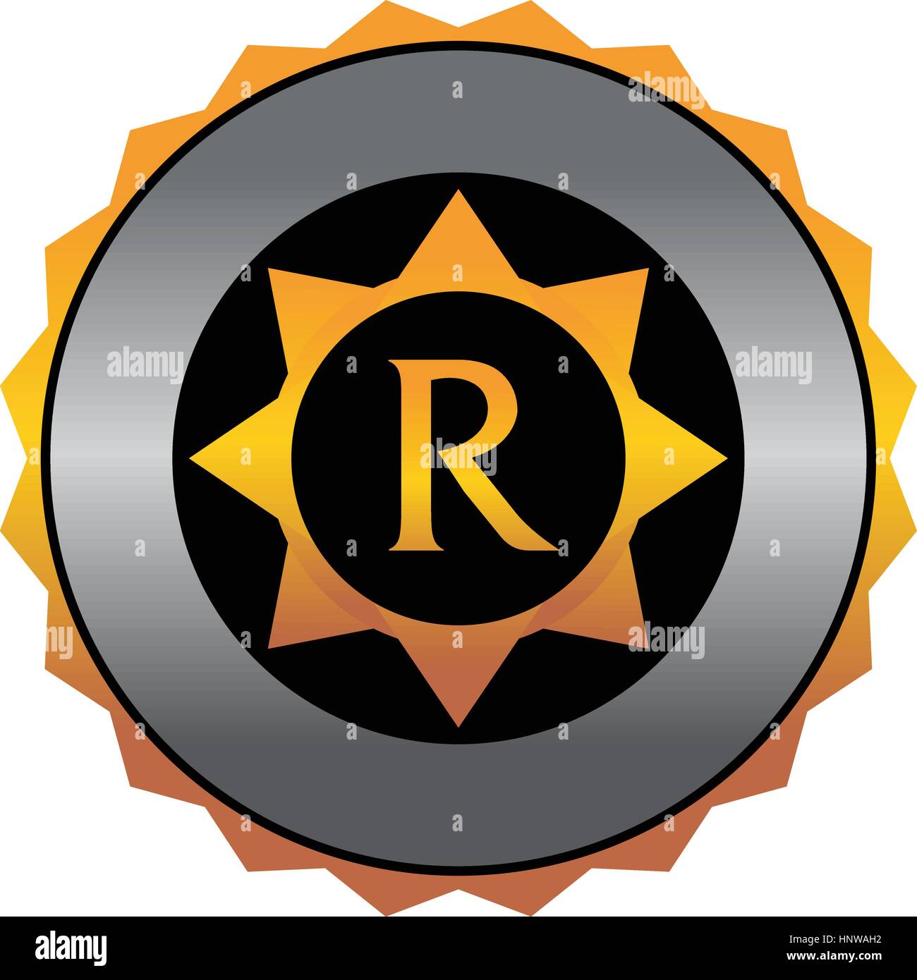 Medal Military Letter R Stock Vector Image & Art - Alamy