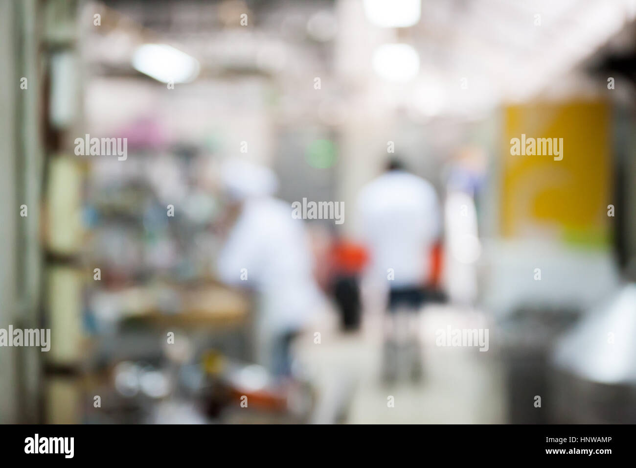 Blurred background of kitchen interior in hotel or restaurant Stock ...