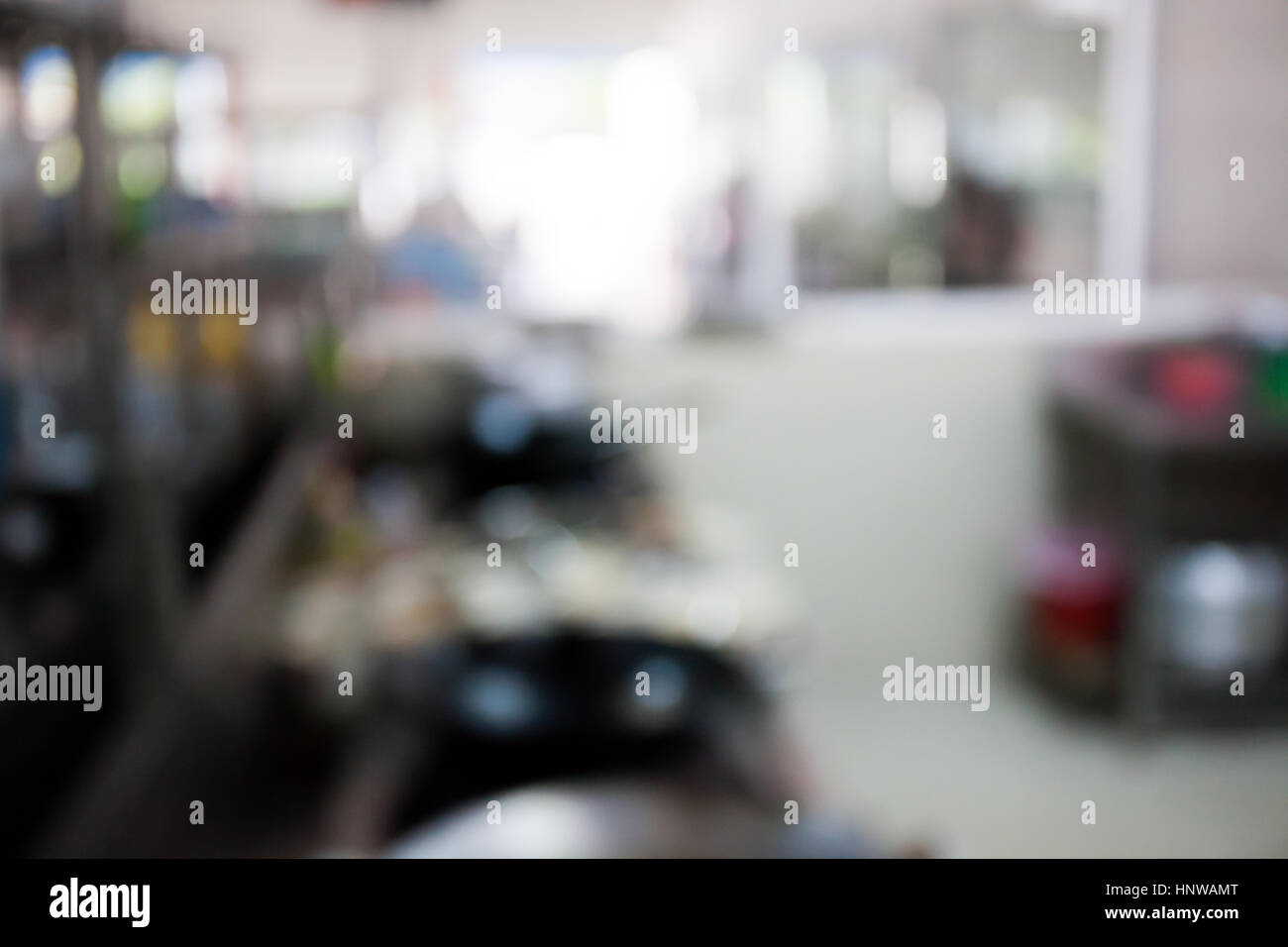 Blurred background of kitchen interior in hotel or restaurant Stock ...