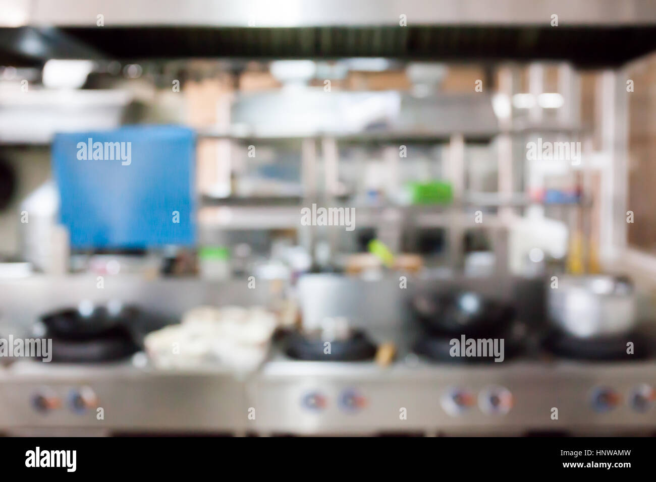 Blurred background of kitchen interior in hotel or restaurant Stock ...