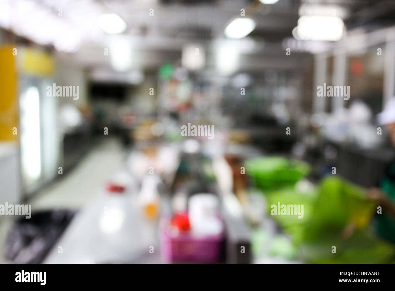 Blurred background of kitchen interior in hotel or restaurant Stock ...