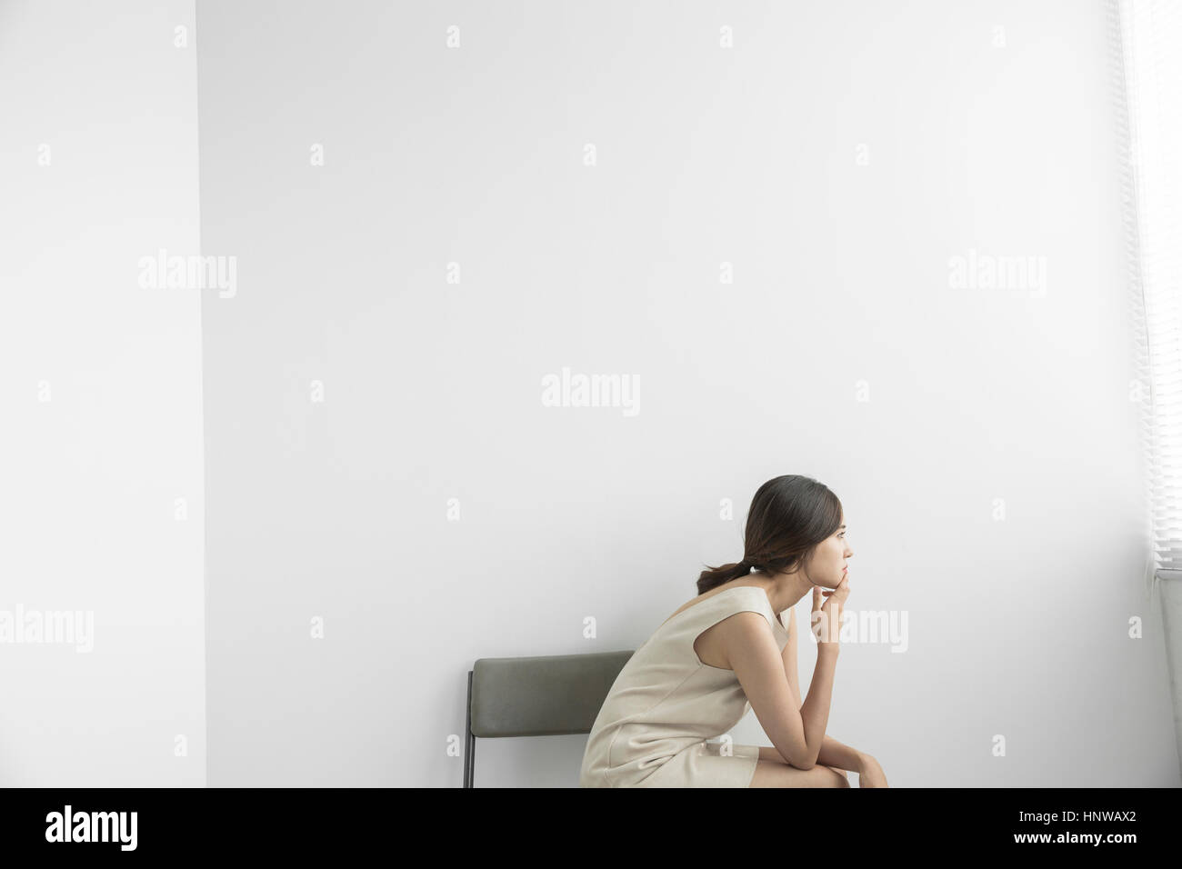 Side view of young woman people hi-res stock photography and images - Alamy